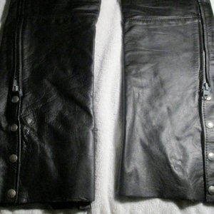 Jeans | Mens Black Leather Chaps With Legs Snaps And Zippers | Poshmark
